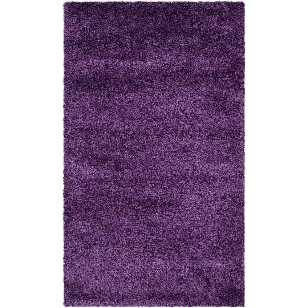 SAFAVIEH Milan Shag Purple 5 ft. x 8 ft. Solid Area Rug SG180-7373-5 ...