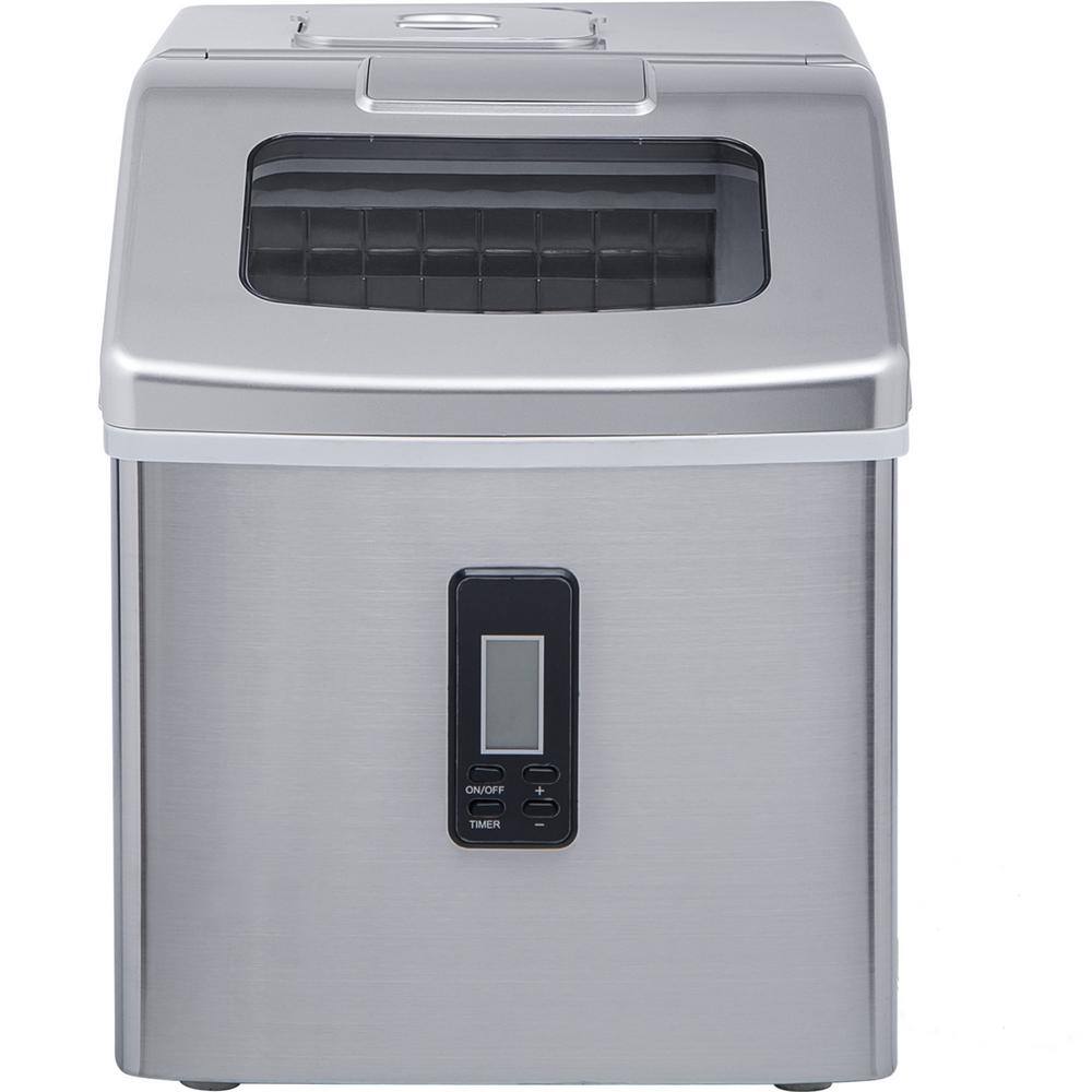 Tileon 48 lb. Portable Countertop Ice Maker in Silver with Ice Scoop ...
