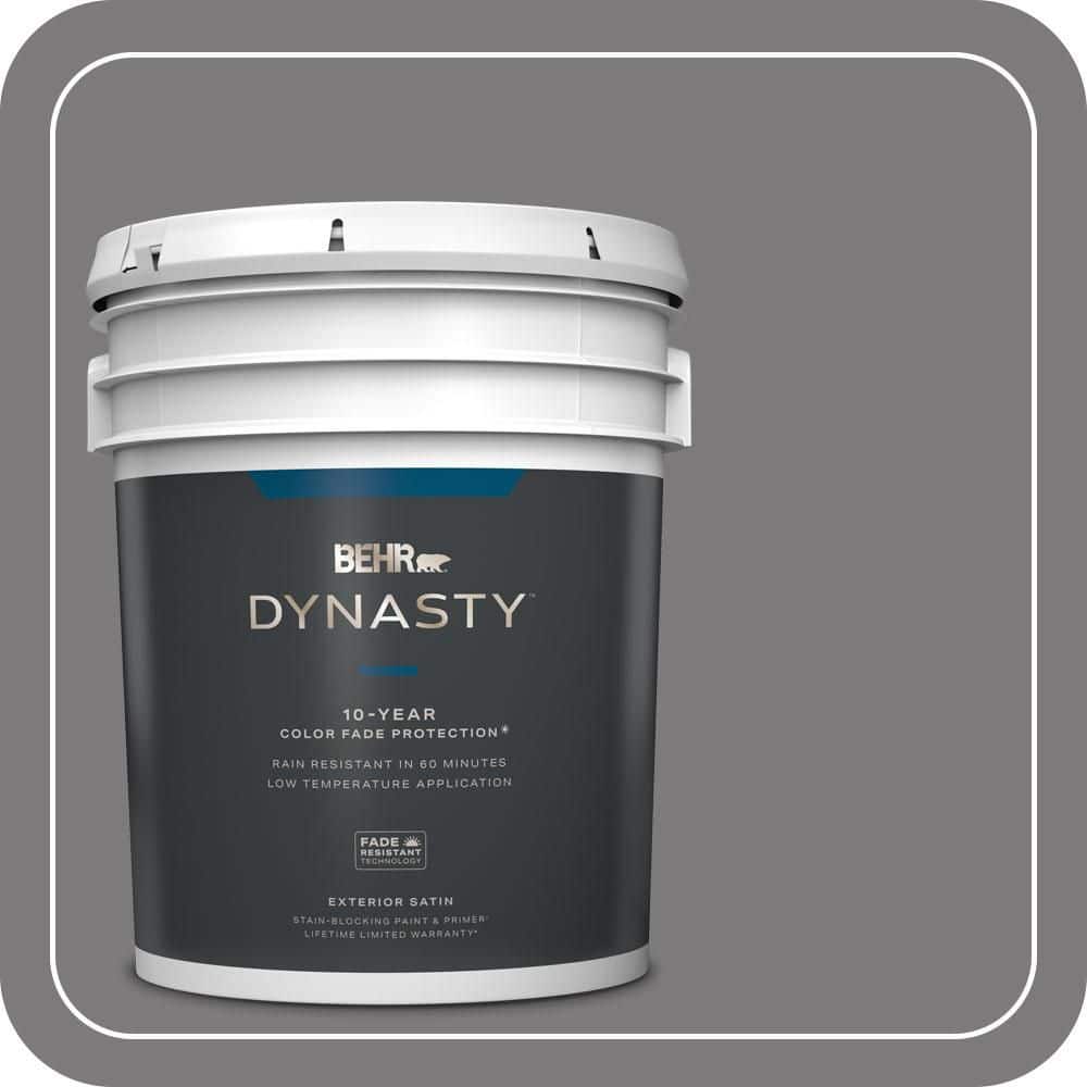 BEHR DYNASTY 5 gal. #BXC-58 Stormy Gray Satin Enamel Exterior Stain ...
