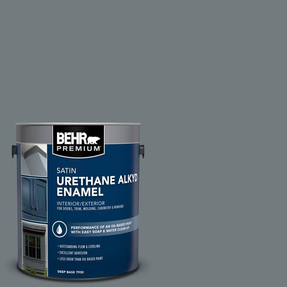 BEHR PREMIUM 1 gal. #PPU25-19 Ocean Swell Urethane Alkyd Satin Enamel ...