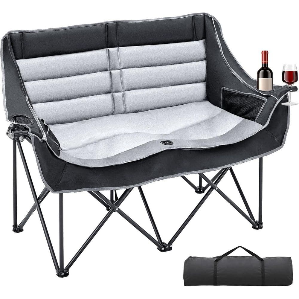 XXXL Oversized Fully Padded Camping Chair 2-Person Folding Loveseat ...