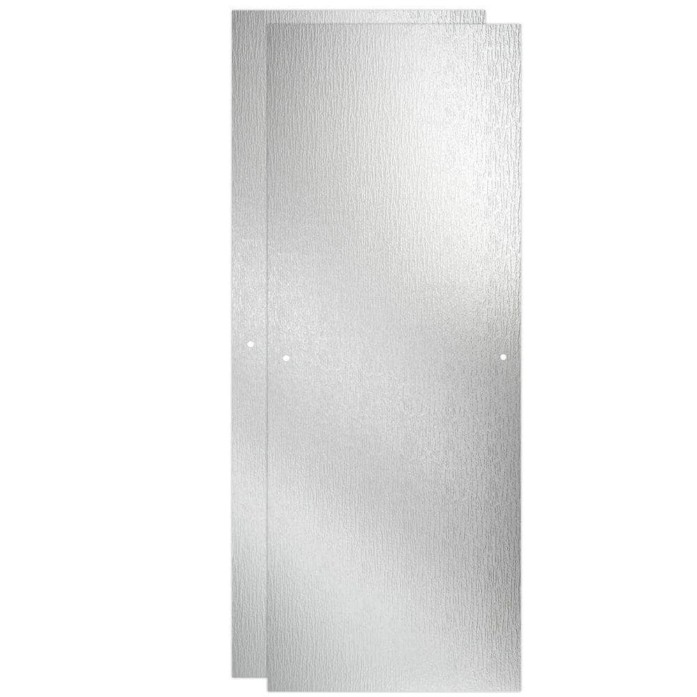 Delta 23.5 in. W x 67.8 in. H Sliding Shower Door Glass Panel in Rain ...