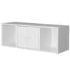 Basicwise White Wall Mounted Computer Cabinet Floating Hutch QI003676W ...