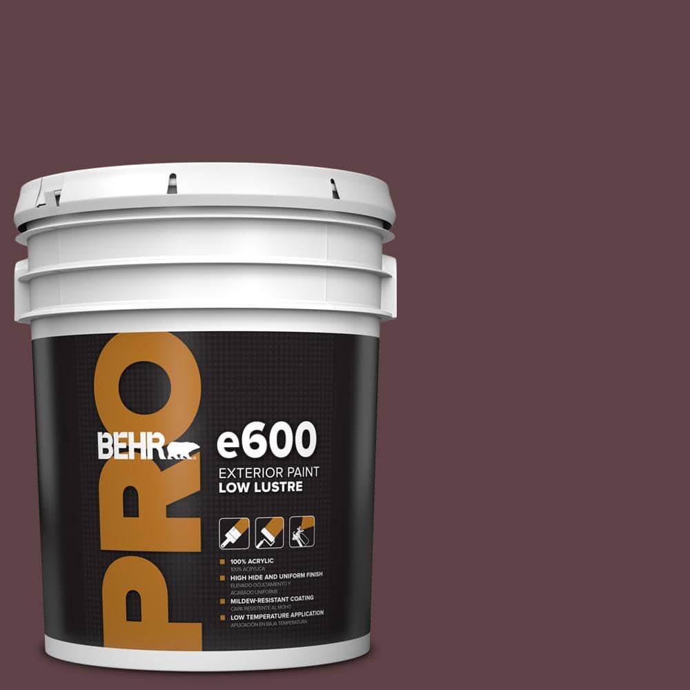 BEHR PRO 5 gal. #110F-7 Deep Garnet Low Luster Exterior Paint PR62305 ...