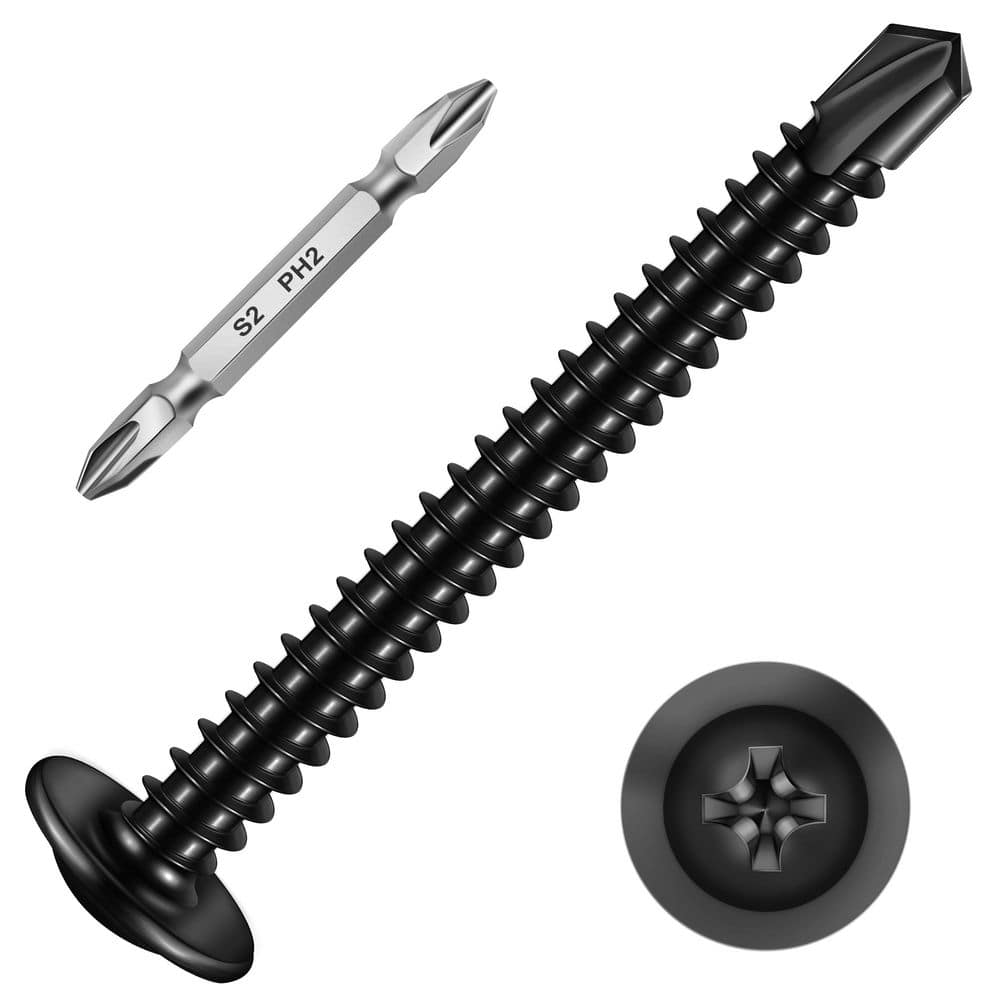 MYWISH #10 x 2 in. Stainless Steel Phillips Truss Head Self-Drilling ...