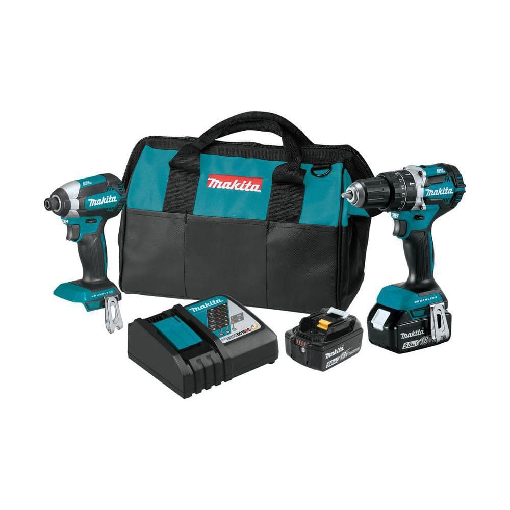 Makita 18V LXT Lithium-Ion Brushless Cordless 2-Piece Combo Kit (Hammer Drill/ Impact Driver) 5. ...