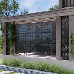 Dovelina 72 in. Cedric Metal Outdoor Garden Fence Privacy Screen Garden ...