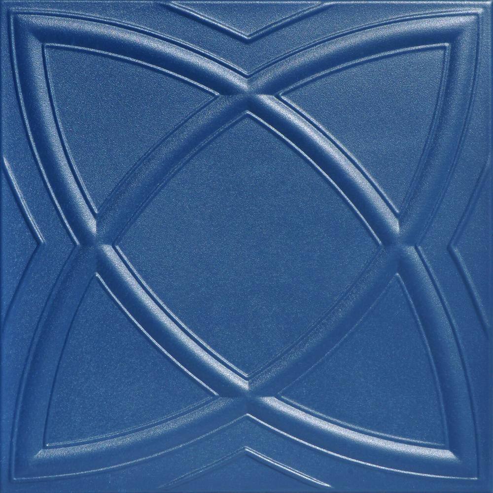 A La Maison Ceilings Elliptic Illusion Van Deusen Blue 1.6 ft. x 1.6 ft ...