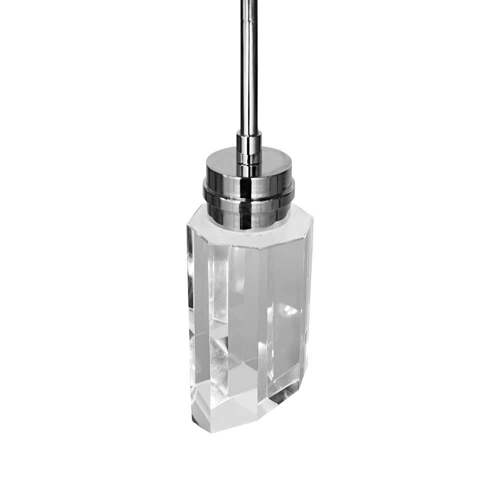 C Cattleya 75-Watt Integrated LED Polished Nickel Pendant Light with K9 ...