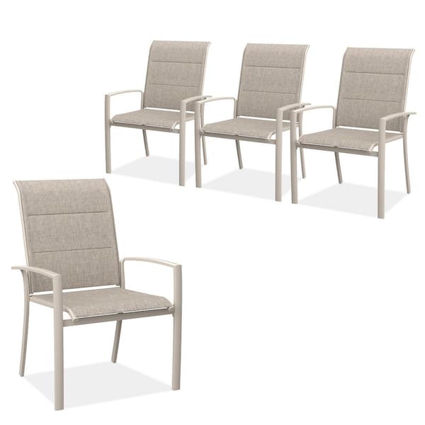 DIFY Sandshell Frame All-Weather Stackable Metal Outdoor Patio Chairs ...