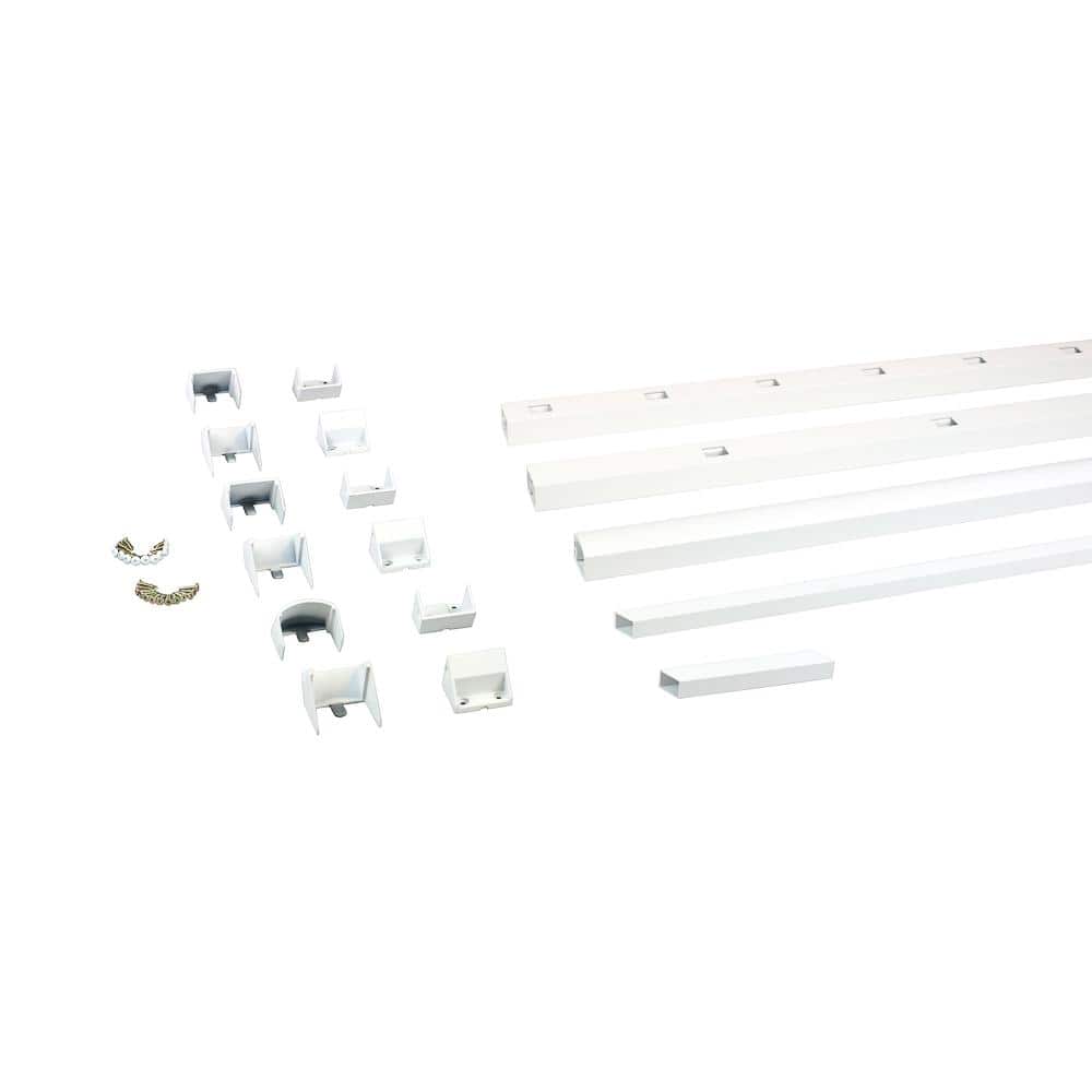 WESTBURY Drink Rail 4 in. x 4 in. x 74 in. Adapt White /SCR Gloss white ...