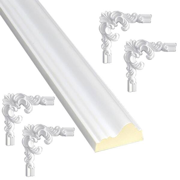 Wellco 1.65 in. x 4/5 in. x 96 in. Polyurethane Classic Wainscot Wall ...