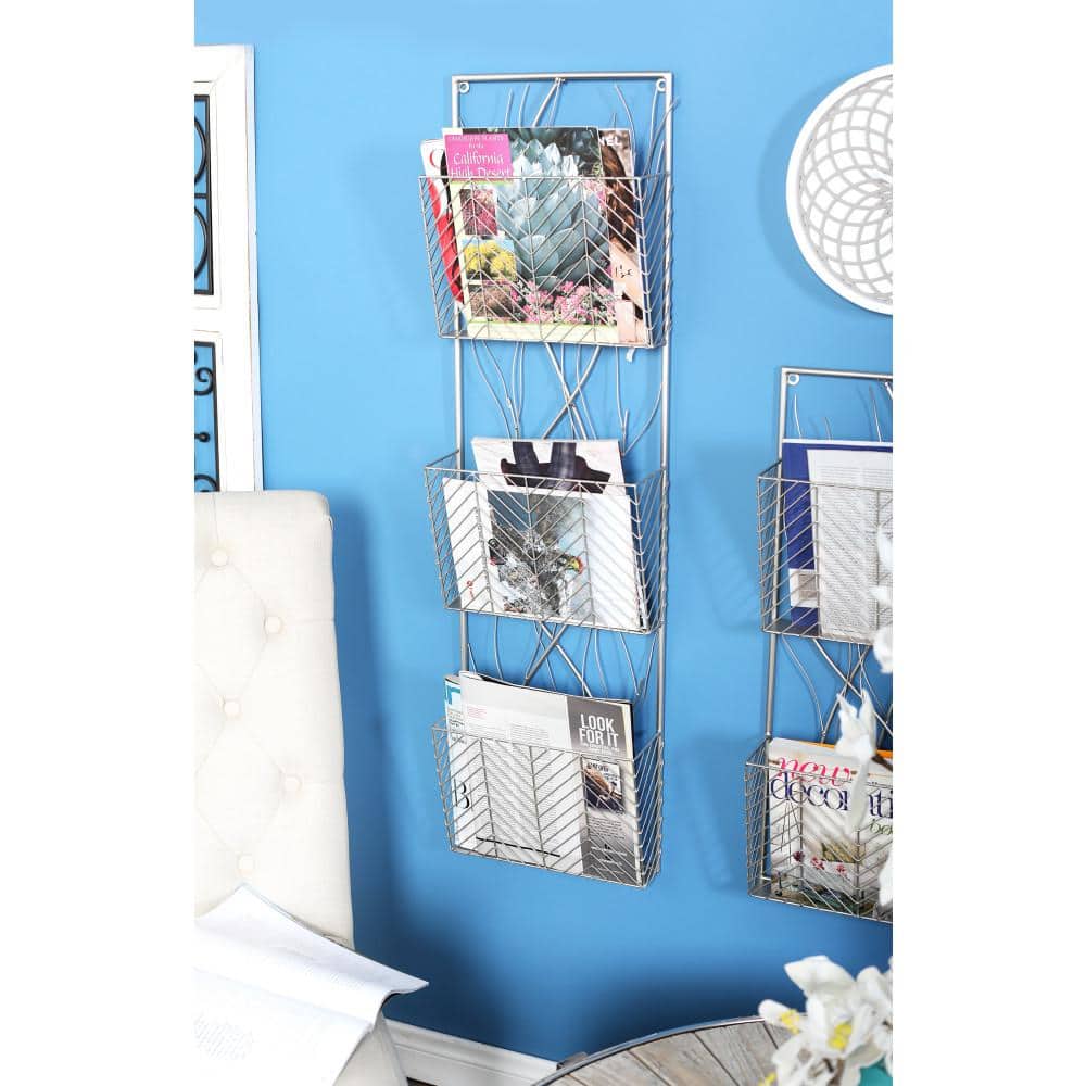 Litton Lane Silver 3-Tier Wall Shelf with Branch-Inspired Design 77629 ...