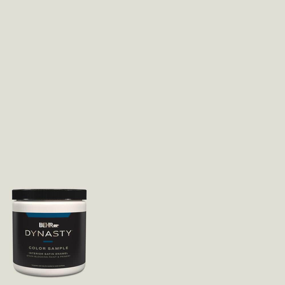 BEHR DYNASTY 8 oz. #BWC-28 Alpine Frost Satin Enamel Stain-Blocking ...