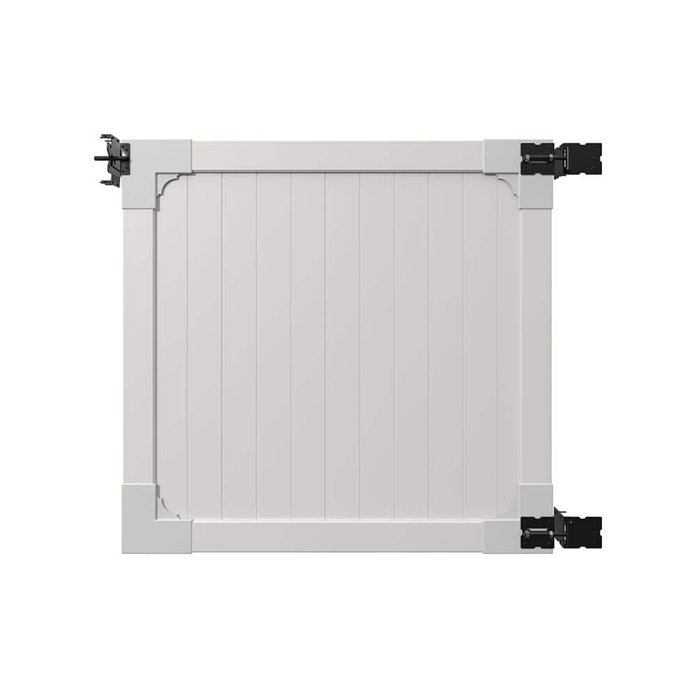 WamBam Fence 4 ft. H x 4 ft. W Westport White Vinyl Privacy Fence Gate ...