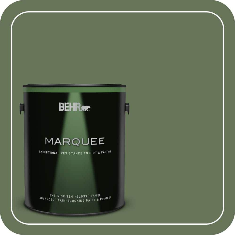 BEHR MARQUEE 1 gal. #PPU10-01 Scallion Semi-Gloss Enamel Exterior Paint ...