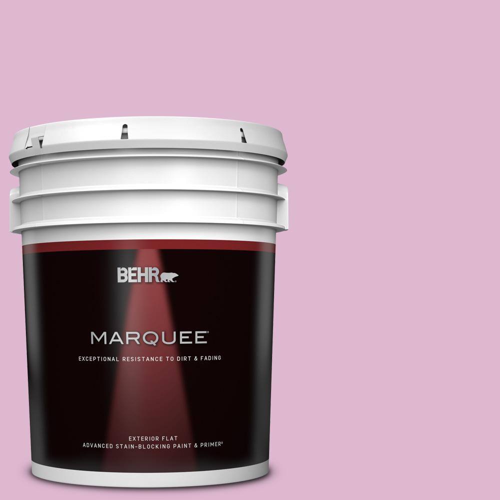 BEHR MARQUEE 5 gal. #M120-3 Pink Wink Flat Exterior Paint & Primer ...