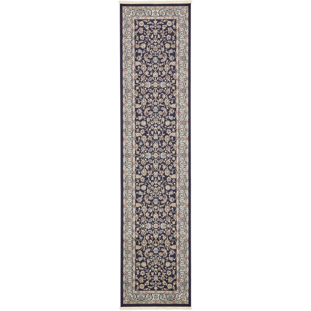 Unique Loom Narenj Leeds Navy Blue 3' 0 x 13' 0 Runner Rug 3135815 ...