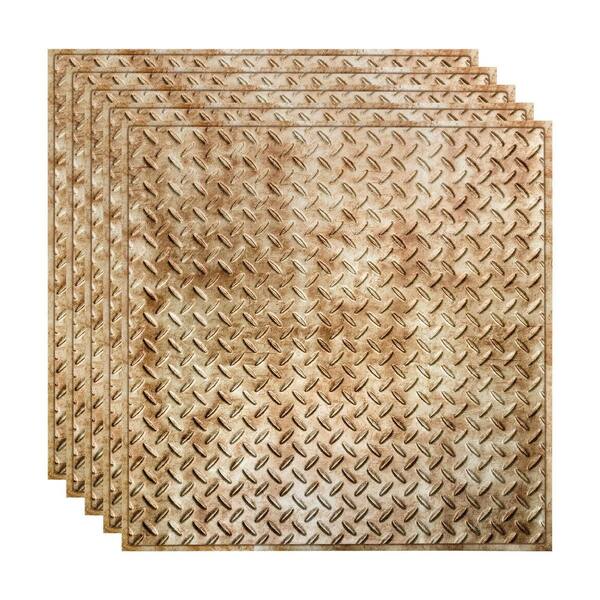 Fasade Diamond Plate 2 ft. x 2 ft. Bermuda Bronze Lay-In Vinyl Ceiling ...