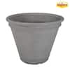 Vigoro 22 in. Alameda Extra Large Gray Plastic Planter (22 in. D x 17.5 ...