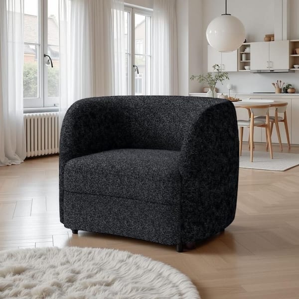 Benjara Srey Black Fabric Arm Chair with Tight Back BM332547 - The Home ...