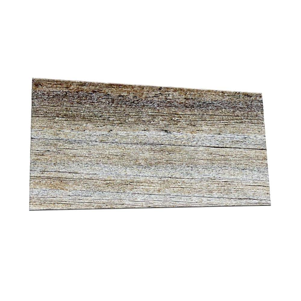 Peel and Stick Wood Plank Shades 3 in. x 6 in. Glass Wall Tile (48-Pack ...