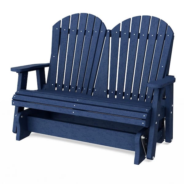 Wildridge Heritage 2-Person Patriot Blue Plastic Outdoor Double Glider ...