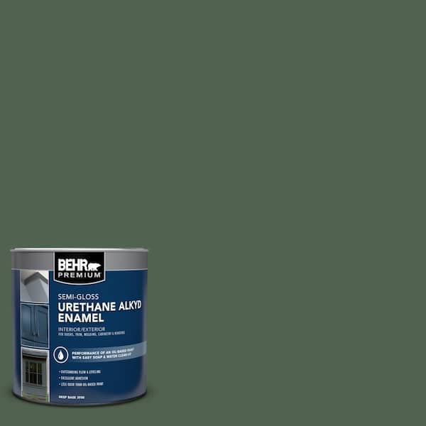 BEHR PREMIUM 1 qt. #BXC-60 Pasture Green Semi-Gloss Enamel Urethane ...