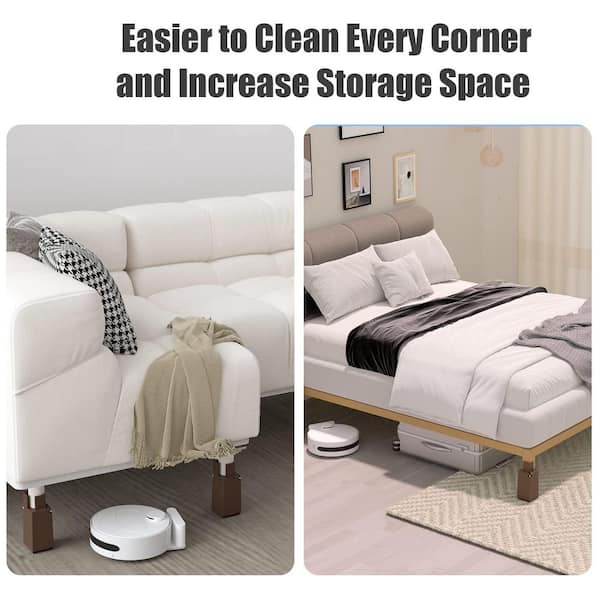 Angel Sar Black Solid Wooden Bed Risers Furniture Risers with Non-Slip ...