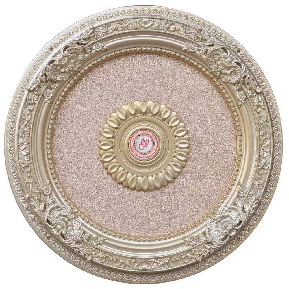 AFD 2 in. x 24 in. x 24 in. Rose Gold Petite Round Ceiling Medallion ...