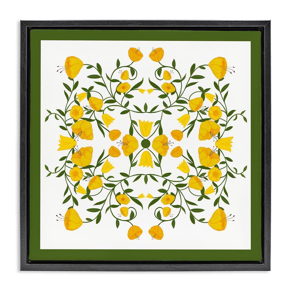Stupell Industries Golden Blooms Symmetry by Michelle Ingari Designs ...