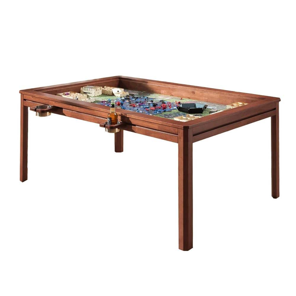 Dovelina 62 in. L Cherry Wood Solid Wood Game Table with Dual-Purpose ...