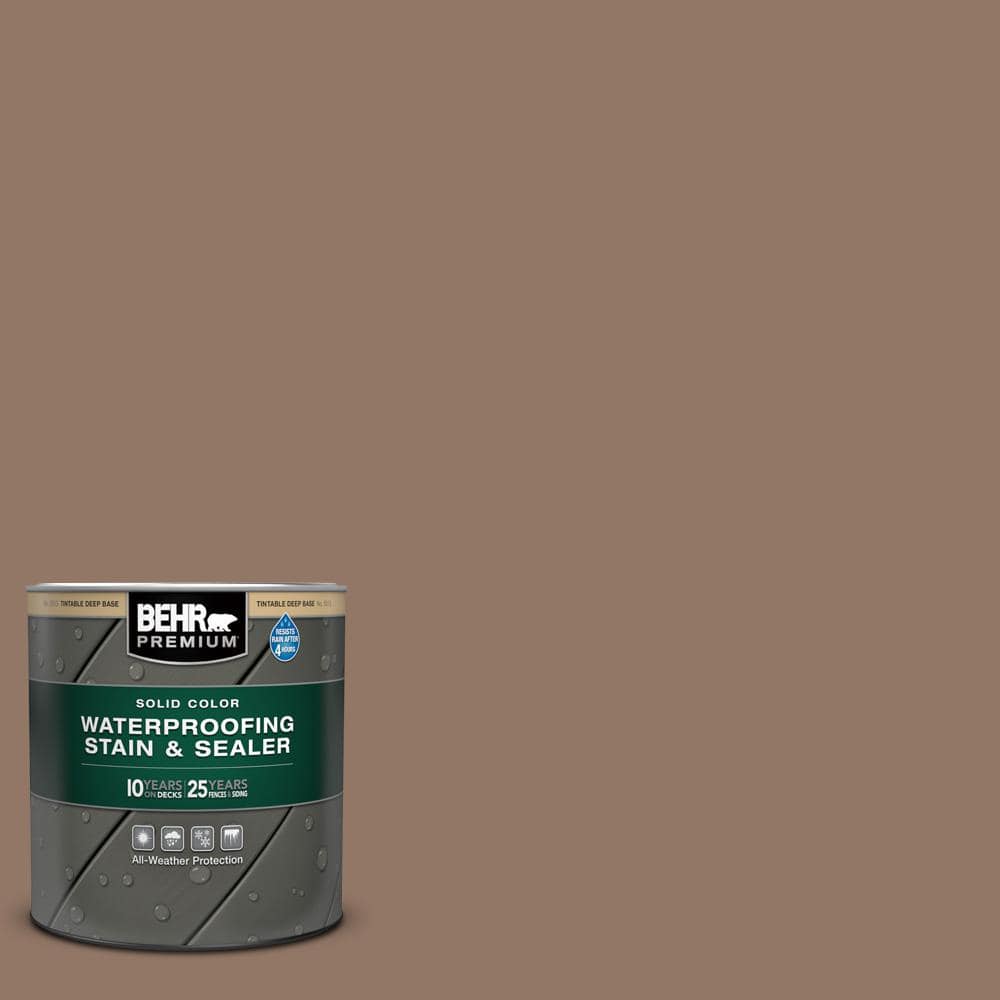 BEHR PREMIUM 1 qt. #SC-147 Castle Gray Solid Color Waterproofing ...