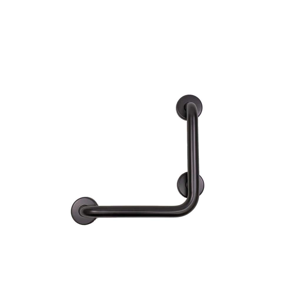 CSI Bathware 12 in. x 12 in. Left Hand Vertical Angle Grab Bar in Matte ...
