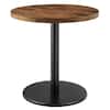 MODWAY Viva Round Acacia Wood Side Table in Black Light Oak EEI-6610-BLK-LOC - The Home Depot