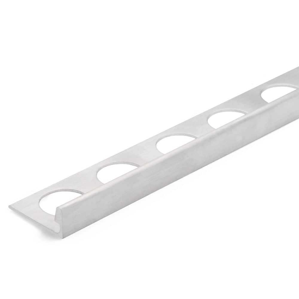 TrimMaster Silver 3/8 in. x 120 in. Aluminum L-Shaped Tile Edging Trim ...