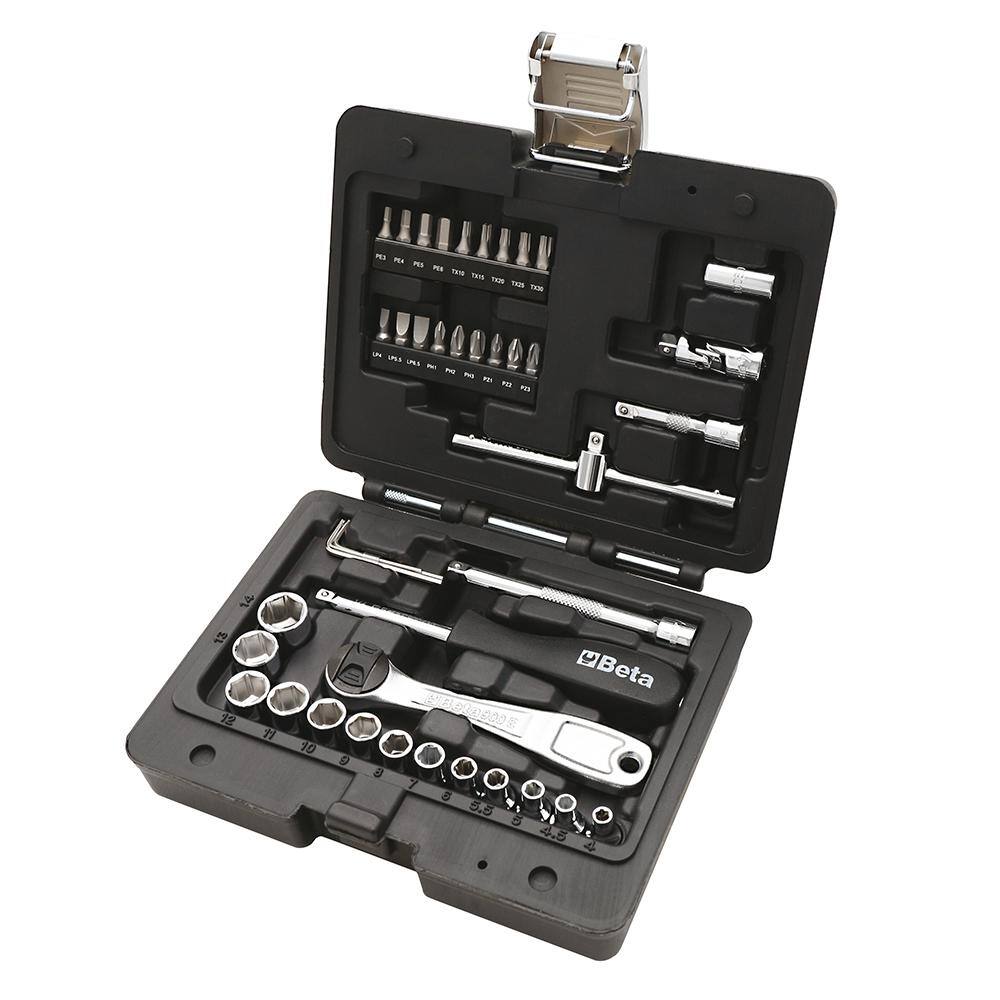 Beta 1/4 in. Drive Metric Socket Set with Ratchet (42-Piece) 903E/C42 ...
