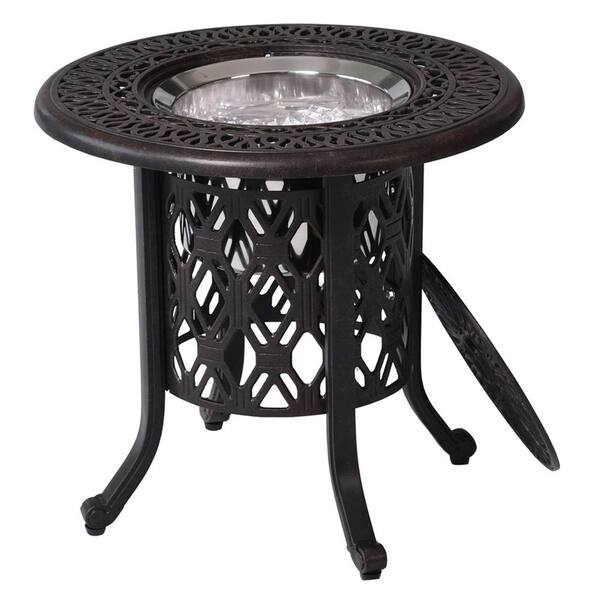 AFAIF 21 in. Black Round Stainless Steel Picnic Table, Ice Bucket/Pail ...