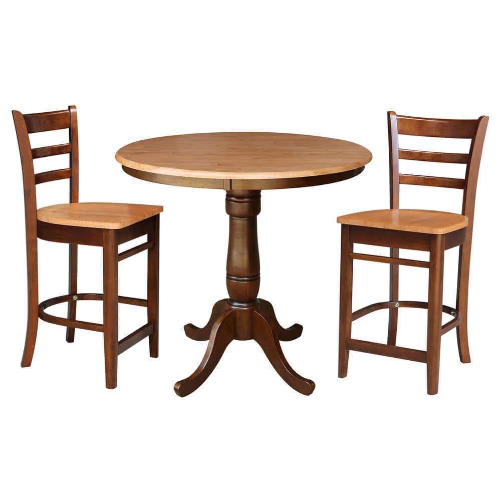 International Concepts 3-Piece 36 in. Espresso/Cinnamon Solid Wood ...