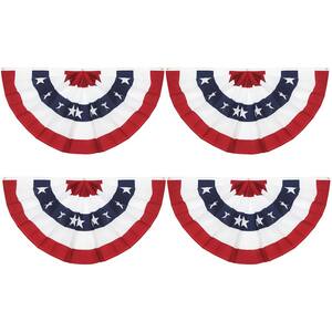 ANLEY 6 ft. x 3 ft. USA Pleated Half Fan Flag - American US Bunting ...