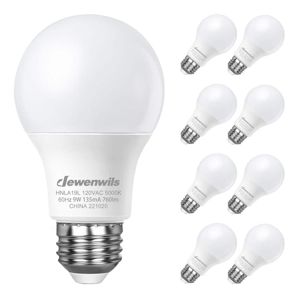 DEWENWILS 60-Watt Equivalent A19 Non-Dimmable E26 Medium LED Light Bulb ...