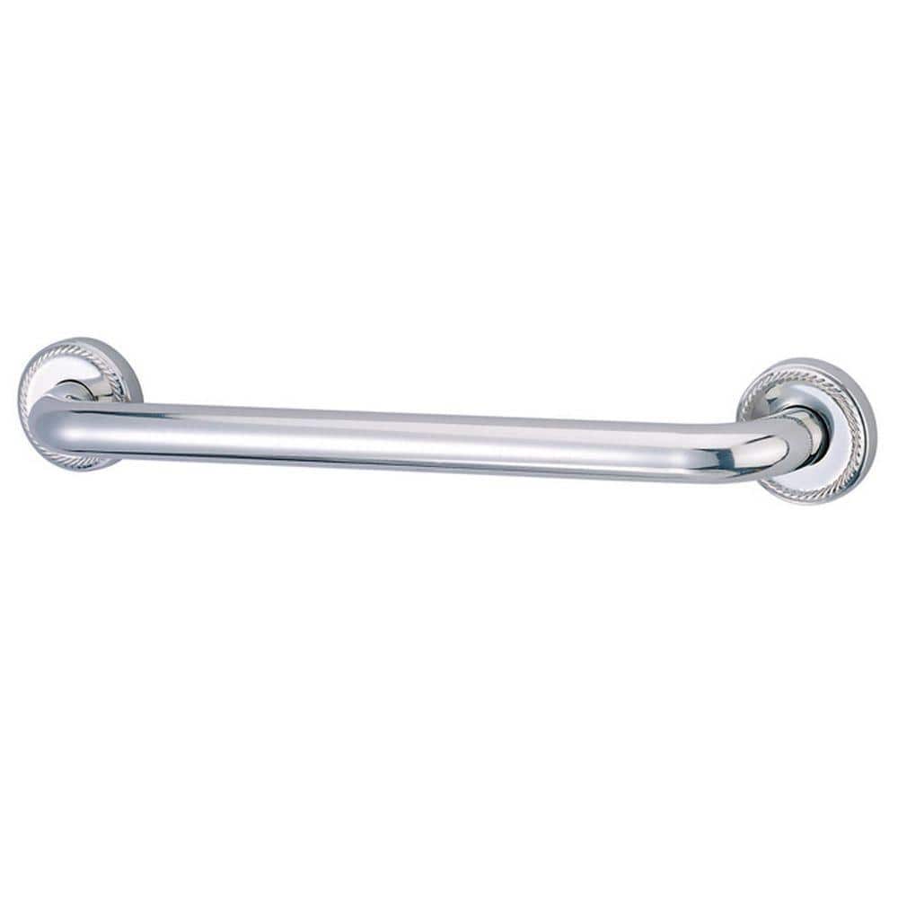 Kingston Brass Roped 12 in. x 1-1/4 in. Grab Bar in Polished Chrome ...