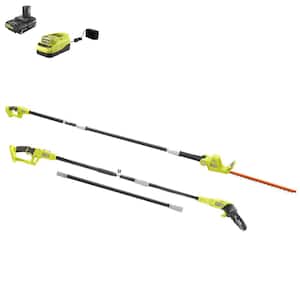 RYOBI ONE+ 18V 8 in. Cordless Oil-Free Pole Saw and Cordless Battery ...