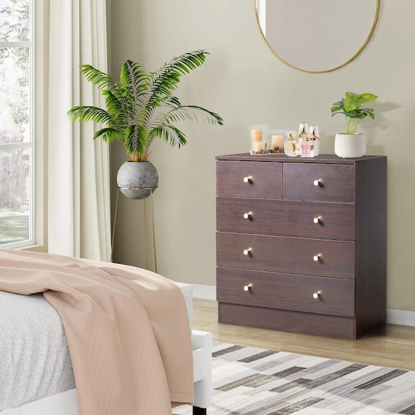 Karl home Brown 5-Drawer 25. 98in. Wide Chest of Drawers K1G52005495 ...