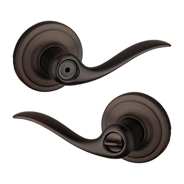 Kwikset Lido Venetian Bronze Bedroom Bathroom Privacy Door Handle with ...