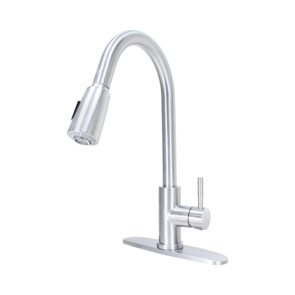 WASSERMAN FAUCETS Single Handle High Spout Pull-Down Dual Sprayer ...