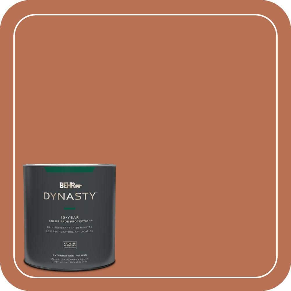 BEHR DYNASTY 1 qt. #230D-6 Iced Tea Semi-Gloss Exterior Stain-Blocking ...