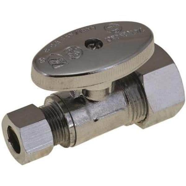 BrassCraft 1/4 Turn Straight Stop 1/2 in. Comp x 3/8 in. O.D. Lead Free KTCR14X C - The Home Depot
