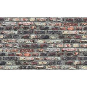 Bricks and More Collection Red Herringbone Brick Matte Finish Vinyl on ...