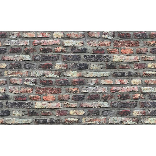 Bricks and More Collection Red Realistic Brick Matte Finish Vinyl on ...